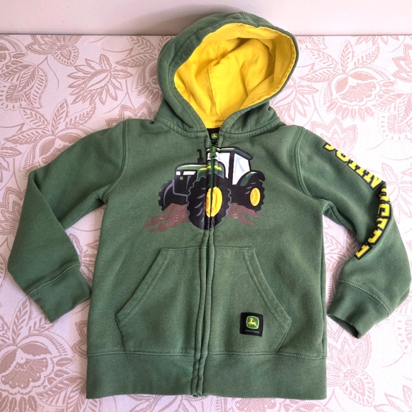 John Deere | Shirts & Tops | John Deere Tractor Green Zip Up Hoodie ...